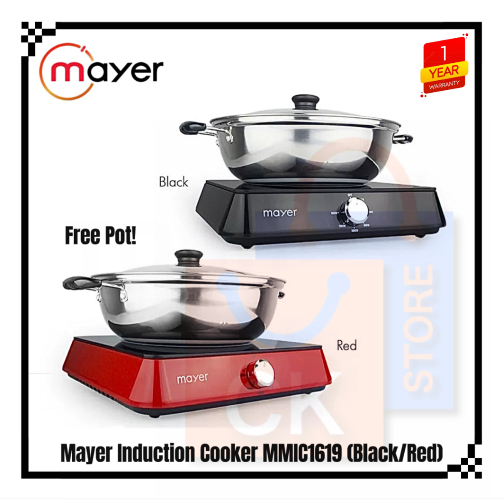 Mayer Induction Cooker with FREE Pot MMIC1619 | MMIC 1619 (Red / Black ...