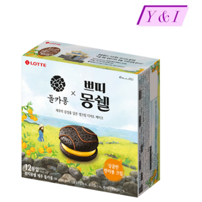 [Korean Snack] Lotte JEJU Montshell whipped cream dessert cake 쁘띠몽쉘 돌카롱 186g | Shopee Singapore