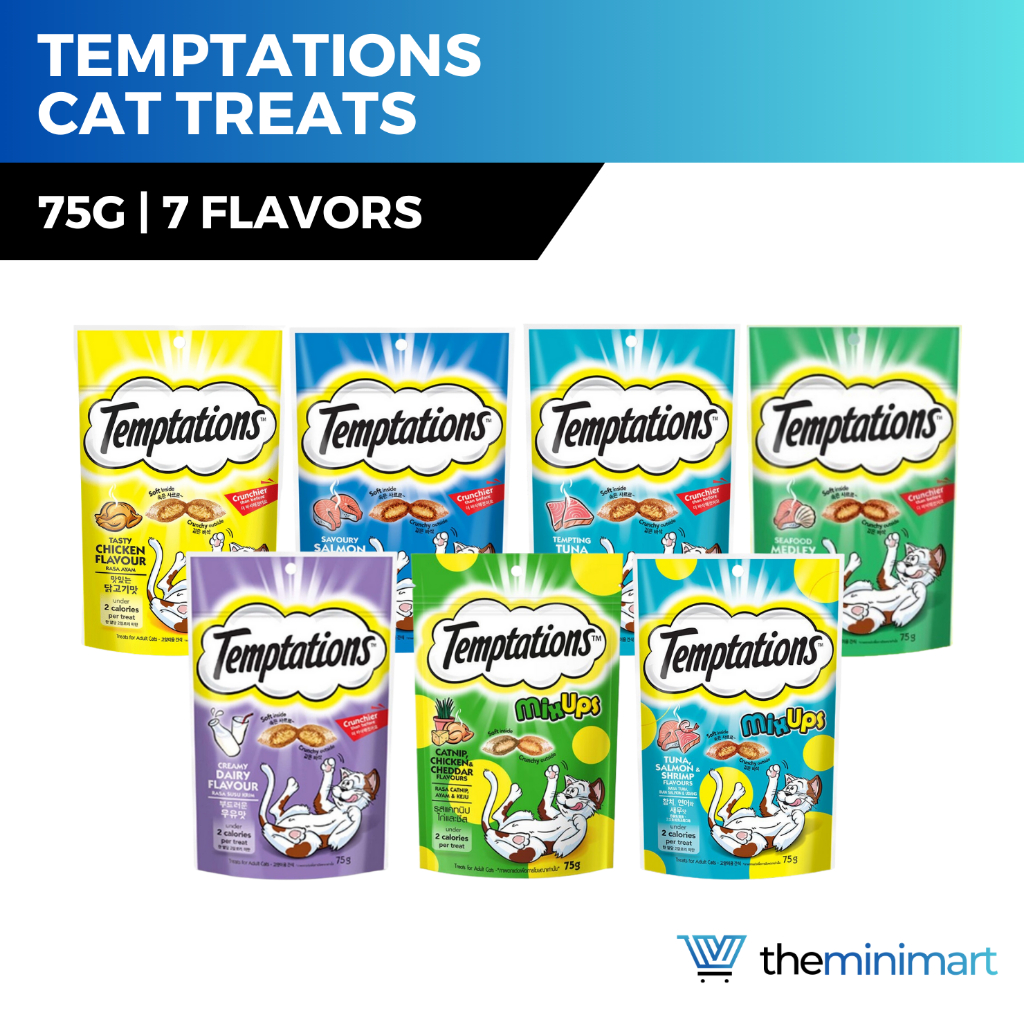 Temptations Cat Treats 75g - Tasty Flavored, Crunchy Delicious | Shopee ...