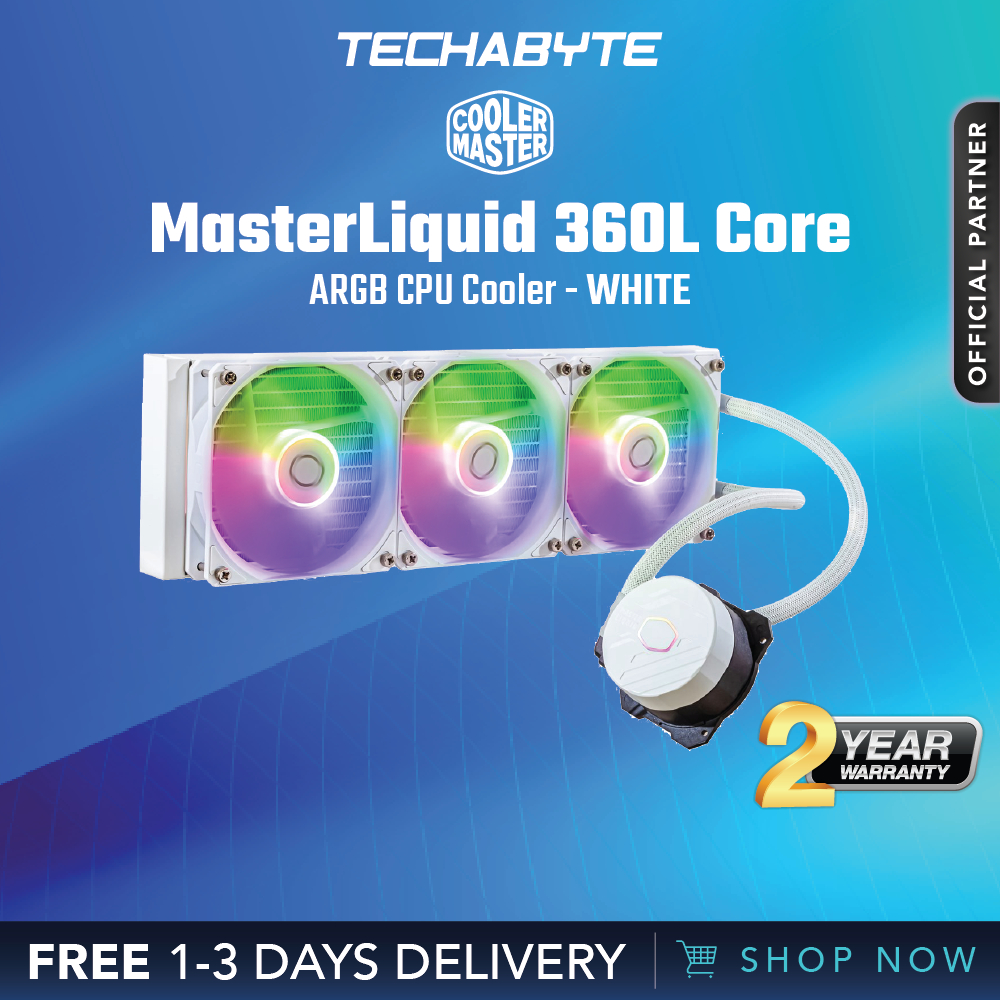 Cooler Master MasterLiquid 360L Core | ARGB | CPU Cooler - White ...