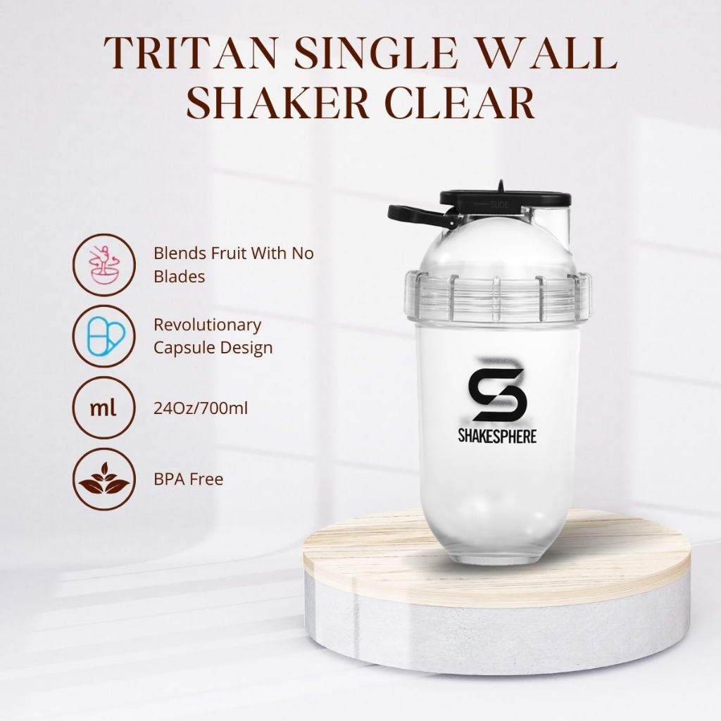 ShakeSphere Tritan Single Wall Shaker Clear 700ml | Protein Shaker ...