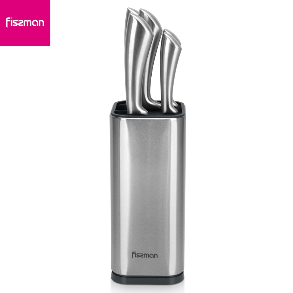 Fissman 5pcs Knives with Stainless Steel Stand Set, Japanese Stainless ...
