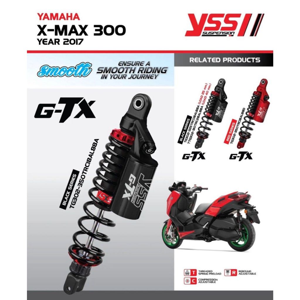 YSS GTX SUSPENSION YAMAHA XMAX 300 V1 V2 | Shopee Singapore