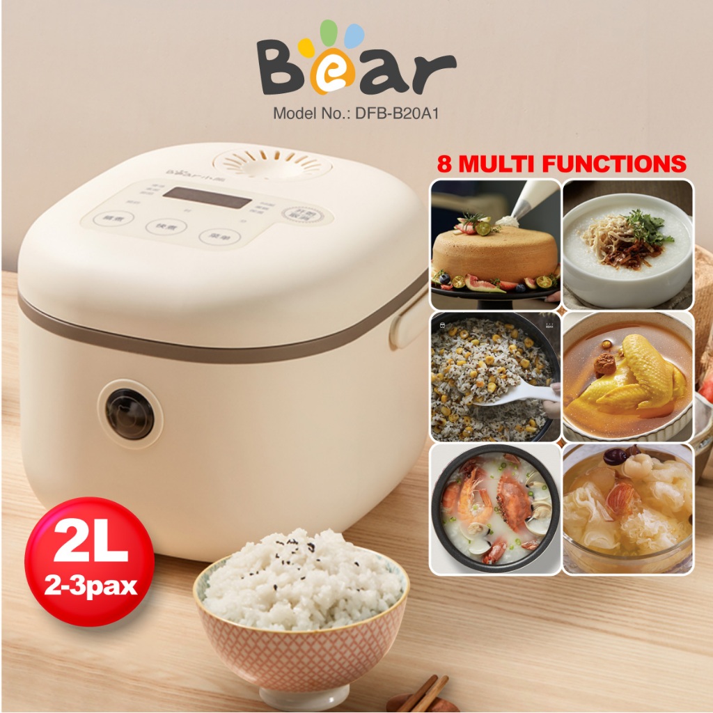 BEAR Rice Cooker Digital 8 multi functions Cooker 2L (DFB-B20A1 ...
