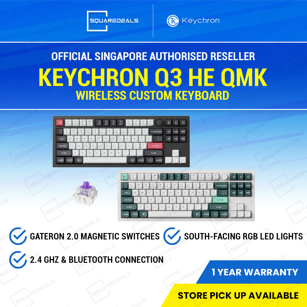Keychron Q3 HE QMK Wireless Custom Keyboard Purple Switch | Shopee ...