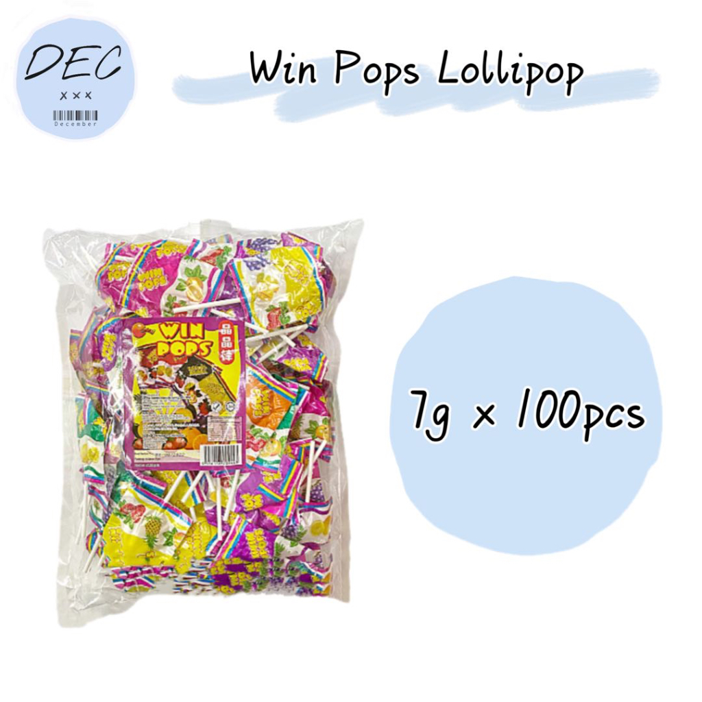 Win Pops Lollipop Mix Fruit Flavour Childhood Memories Snack 7g x ...