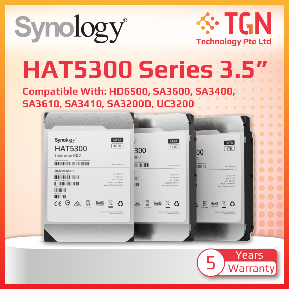 Synology HDD HAT5300, 8TB 12TB 16TB *****5YRS WARRANTY***** ENTERPRISE ...