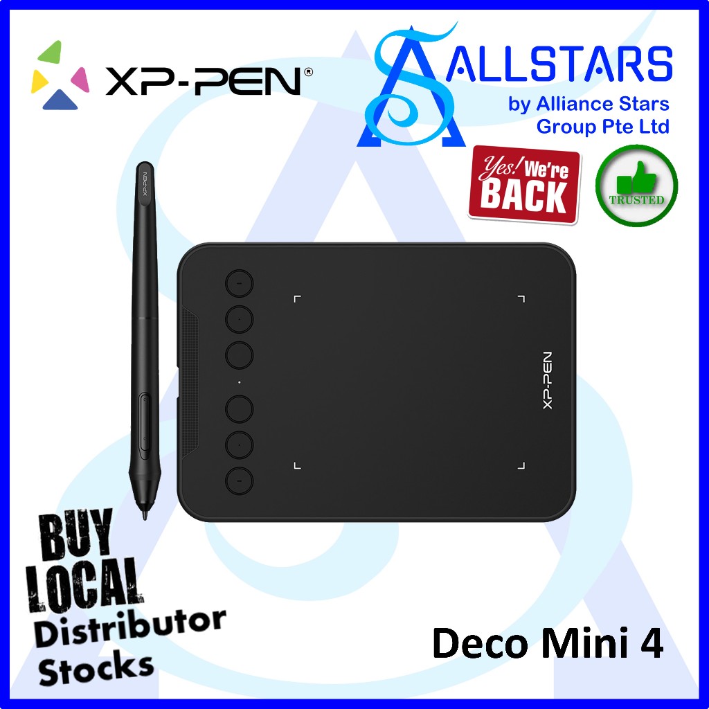 (ALLSTARS : We Are Back Promo) XPPEN / XP-Pen Deco Mini 4 Graphics Tablet / 4x3inch (Warranty ...