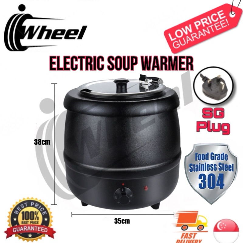 INSTOCK - 10L Black Electric Pot Soup Porridge Kettle Warmer Counter ...
