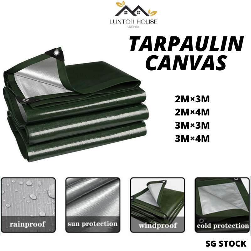 {SG} 2M 3M 4M Tarpaulin Canvas Rainproof Cloth Thick Waterproof ...