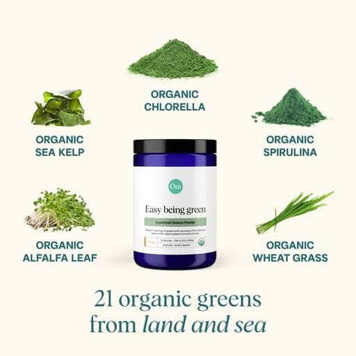 Ora Organic Easy Being Green Greens Powder 240g | 20+ Superfood Greens ...