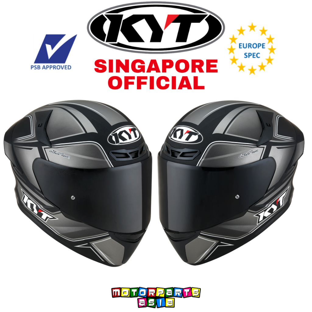 KYT TT Course Tourist Matt Grey Full Face Helmet | PSB Approved ...