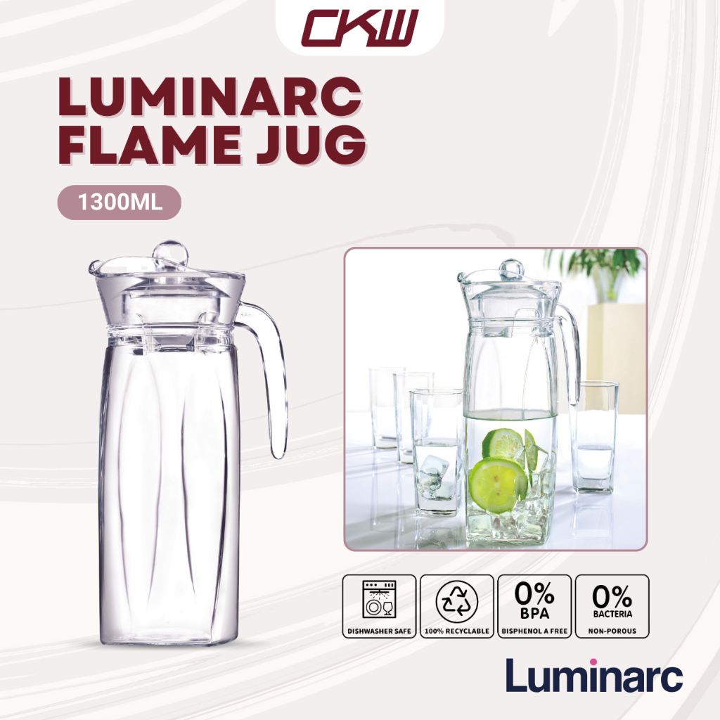 Luminarc Flame Jug, [ Glass Pitcher Water ] | Shopee Singapore