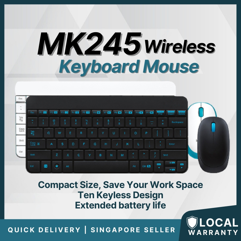 [SG]Wireless Keyboard Mouse Combo MK245 USB Nano Wireless Mini Keyboard ...