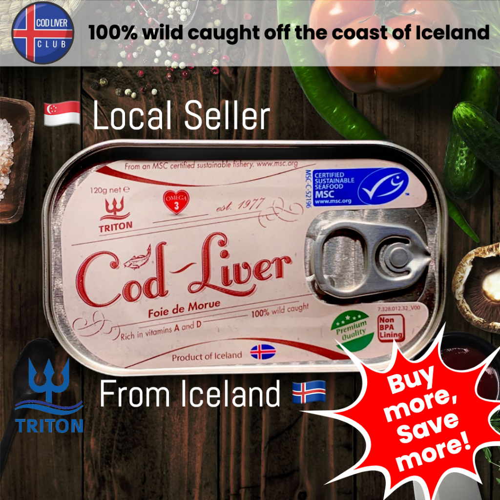 🔥Triton🔥 Iceland Cod Liver 120g Omega 3 DHA EPA Foie Gras of The Sea ...