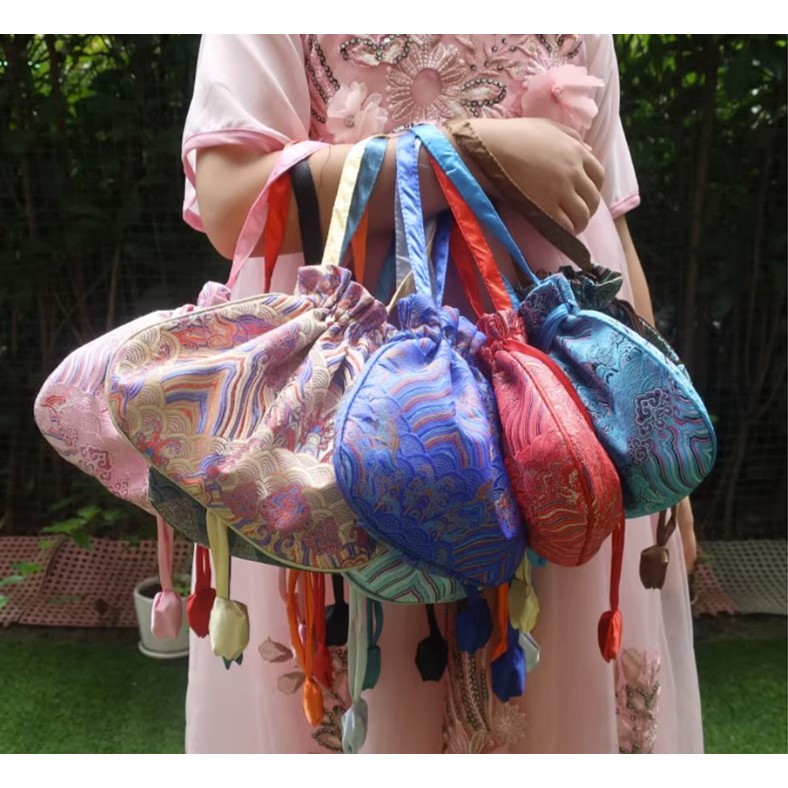 READY STOCK CNY BAG MANDARIN ORANGE CUTE EMBRIODERY DRAWSTRING POUCH ...