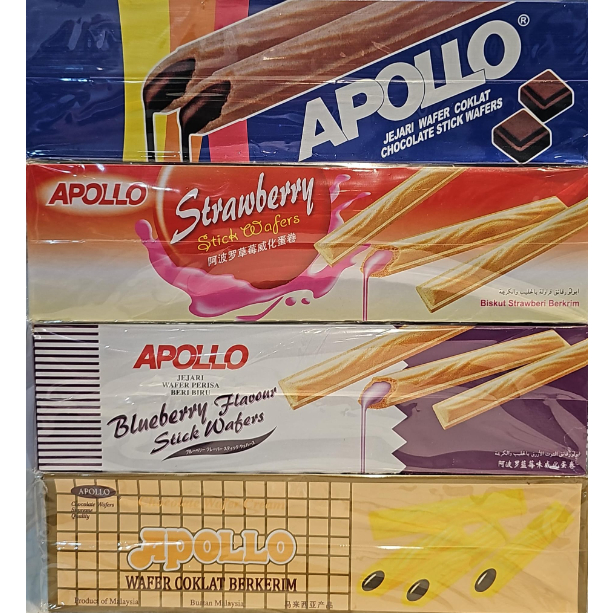 Apollo Wafer Sticks - Chocolate/Strawberry/Gold/Blueberry | Shopee ...