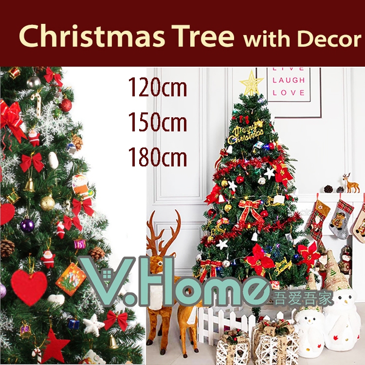[V.Home]【Christmas tree/Full Decor Package with LED light】120cm, 150cm ...