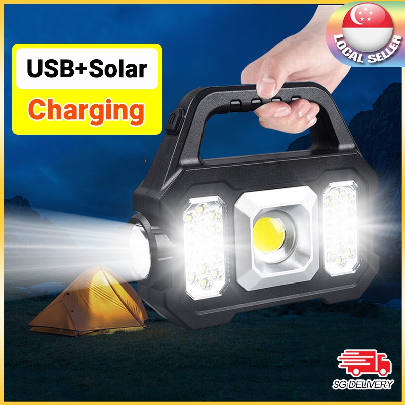 🇸🇬【SG stock 】Solar Work Light Portable Camping Light Handheld Emergency ...