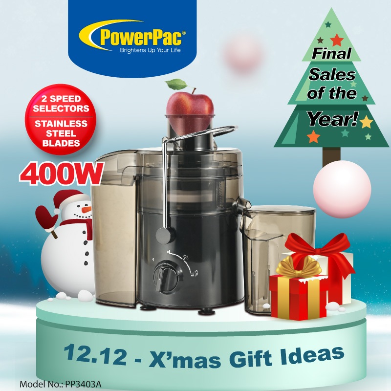 PowerPac Juice Extractor with 2 Speed Stainless Steel Blades (PP3403A ...