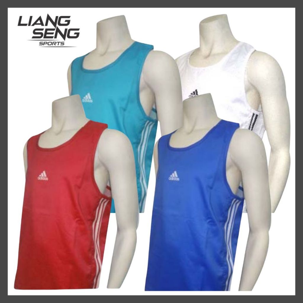 ADIDAS BOXING SINGLET ADIBTT01 IN WHITE, METALLIC BLUE, RED, BLUE ...