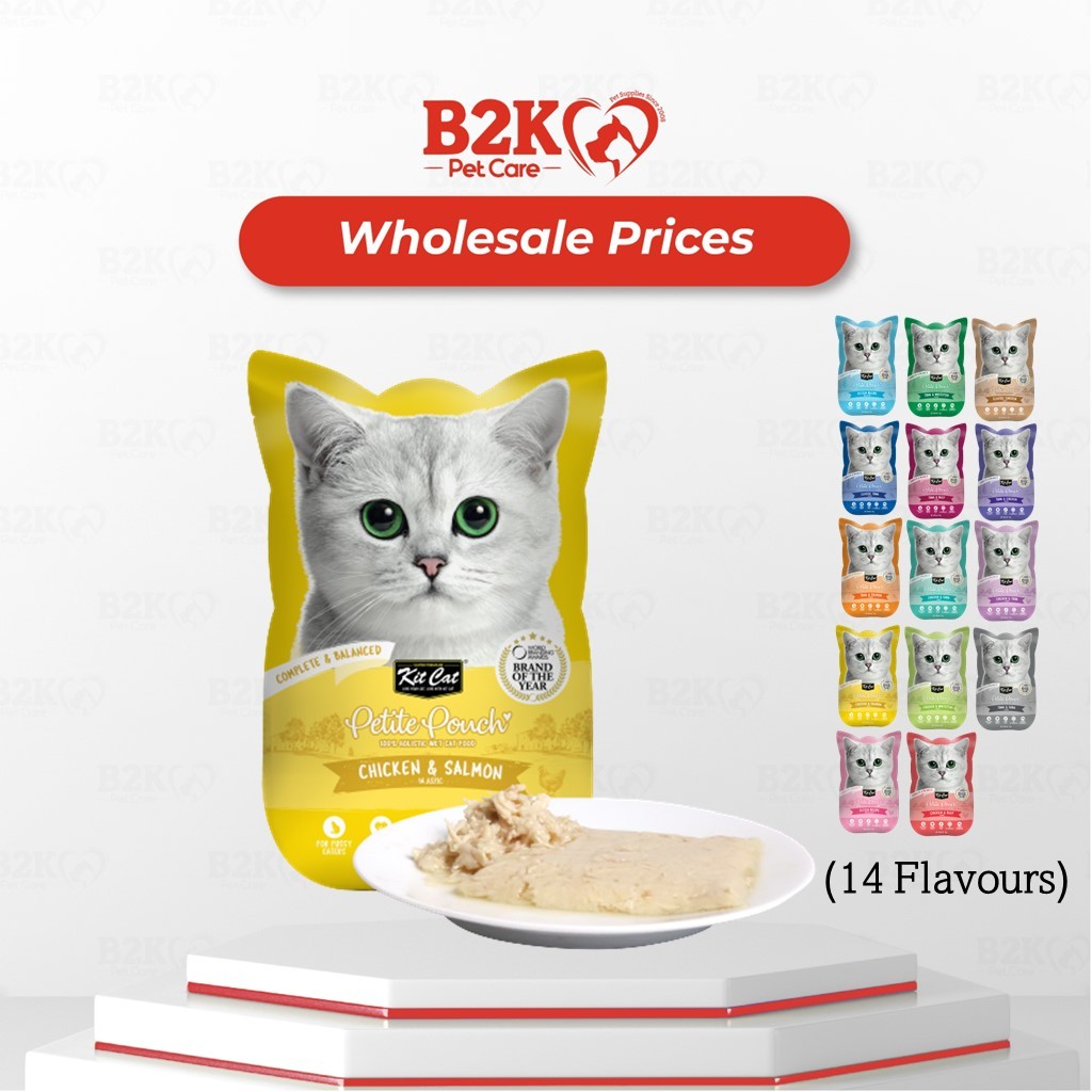 Kit Cat Petite Pouch Complete & Balanced Wet Cat Food For Cats (70g) (7 ...