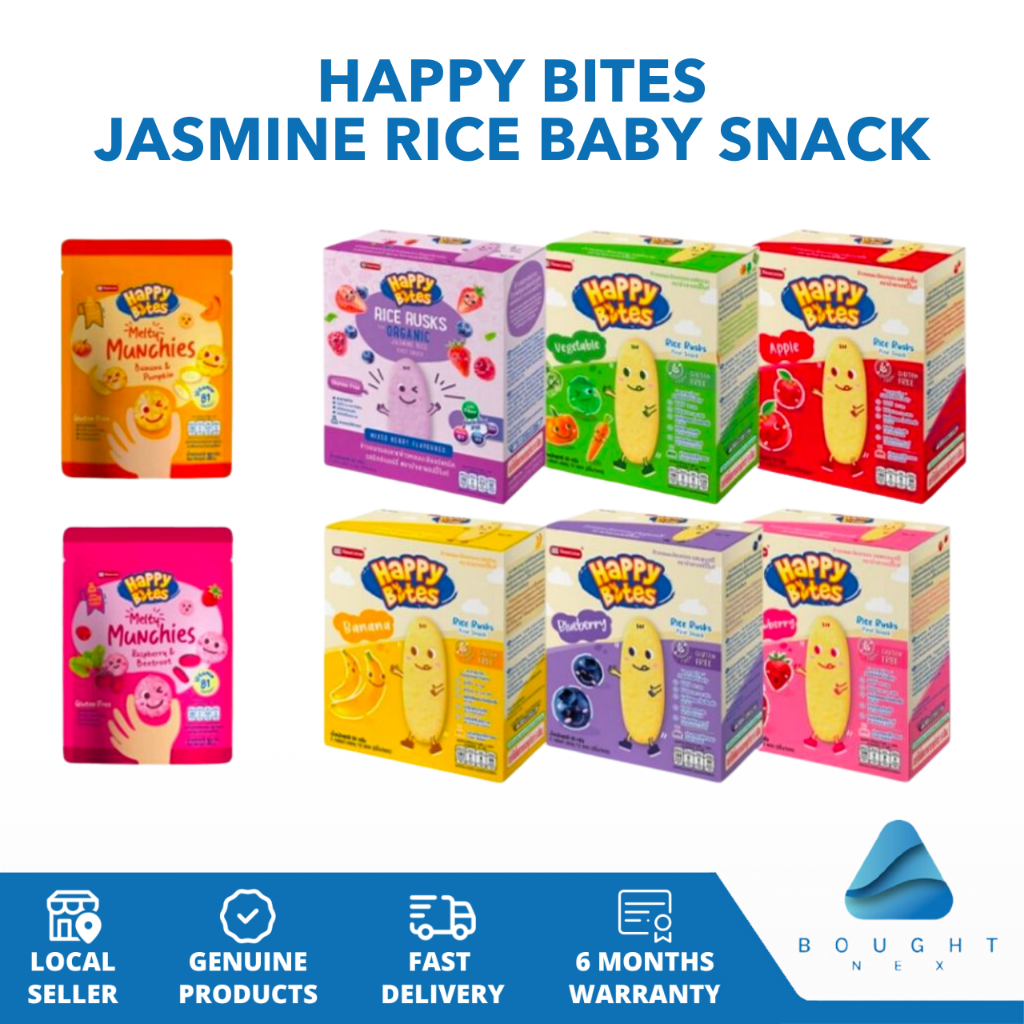 Happy Bites Jasmine Rice Snack 42g - Nutritious Baby Snack for Healthy ...