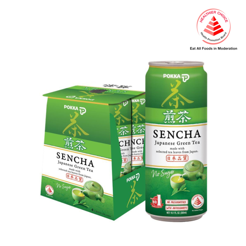 Pokka Sencha Japanese Green Tea No Sugar 300ML x 4 | Shopee Singapore