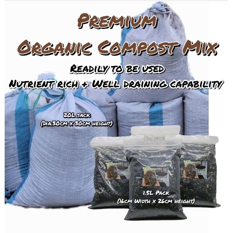 Aged Humus Premium Compost Mix 4x1.5L Ziplock Packs | Shopee Singapore