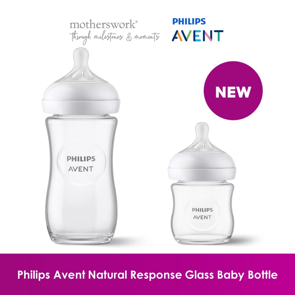 Philips Avent Natural Response Glass Baby Bottle 120ml/240ml | Shopee ...