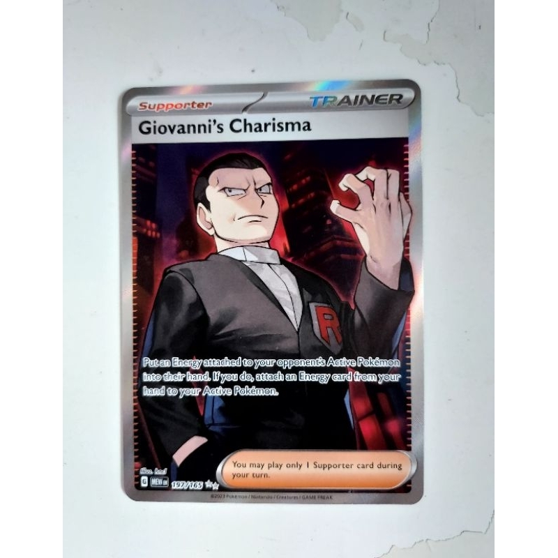 Pokemon giovanni charisma full art trainer supporter 151 card | Shopee ...