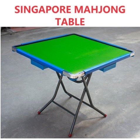 Mahjong Table 90cm x 90cm Free Assembly Foldable Blue Edges TRADITIONAL ...