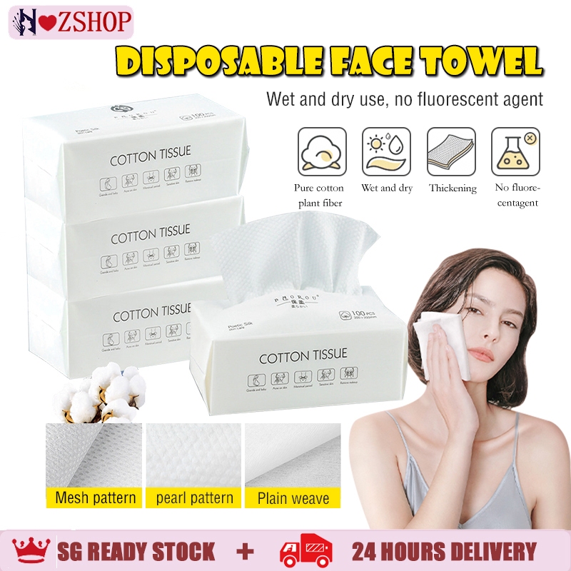【SG 24H SHIP】kimhome 100PCS Disposable face towel Tissue Makeup Remover ...
