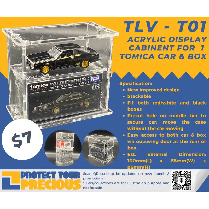 TLV - T01 Acrylic Display Cabinet for 1 x Tomica Car & Box | Shopee ...