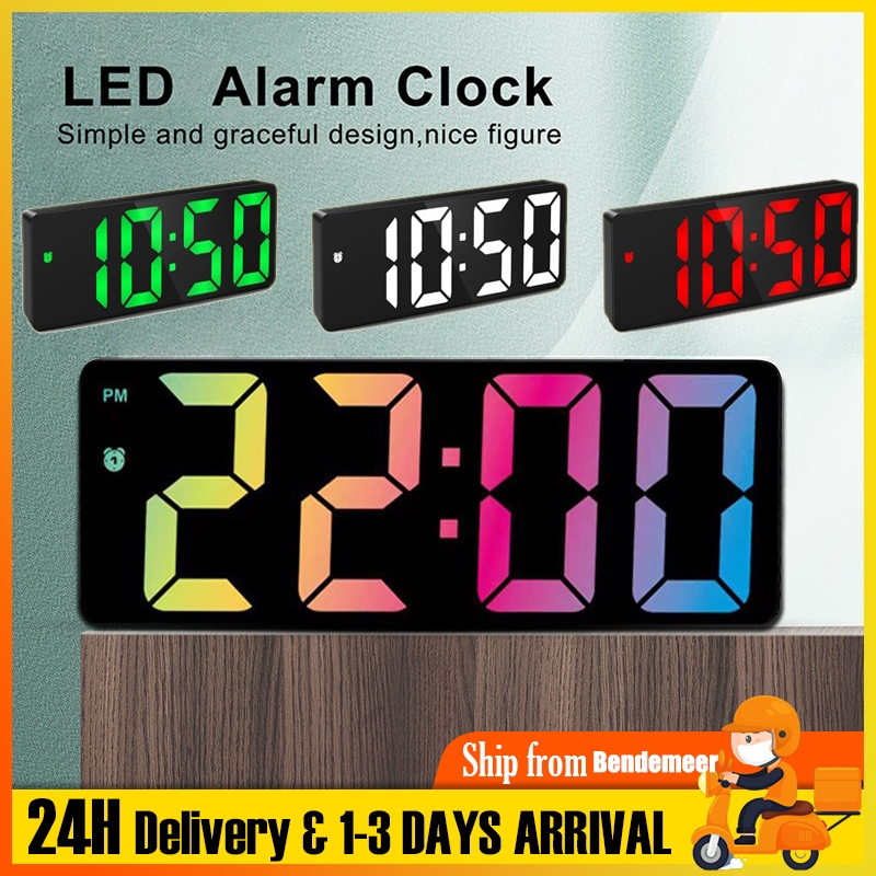 LED Digital Table Clock Sound Control Alarm Clock Temperature Calendar ...