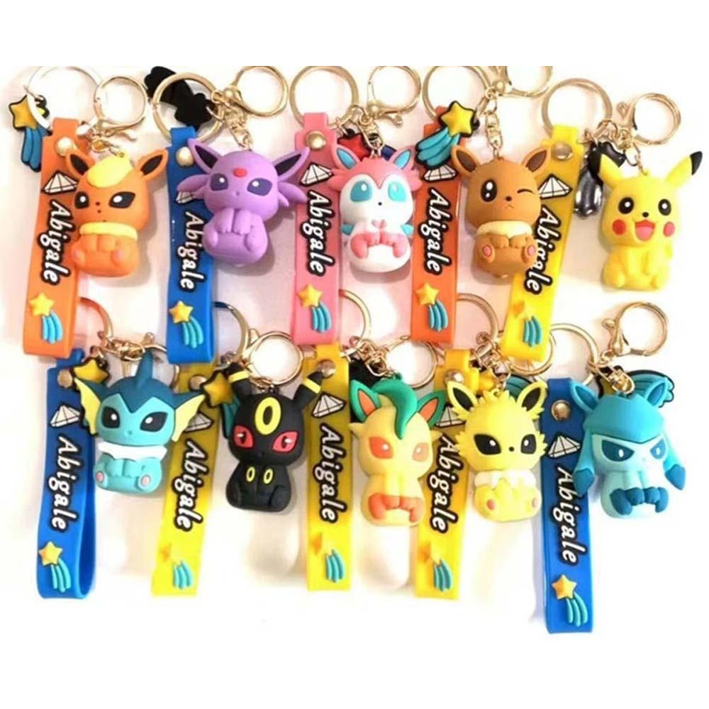 🔥 SG Local Stock 🔥 Pokemon Keychain Eevee Evolution Sylveon, Glaceon ...