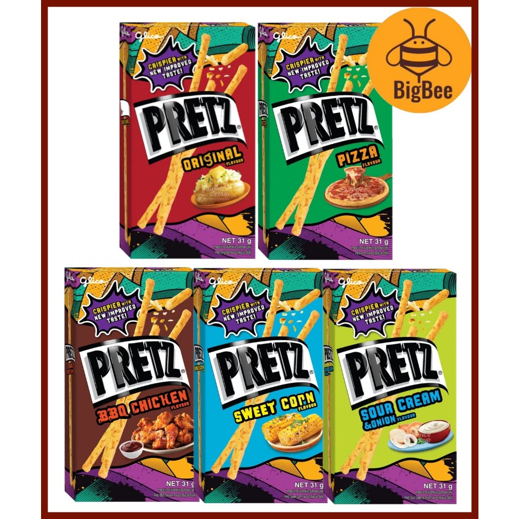 Glico Pretz Biscuit Sticks - 31g x 3pkts (Halal) Original / Pizza / BBQ ...