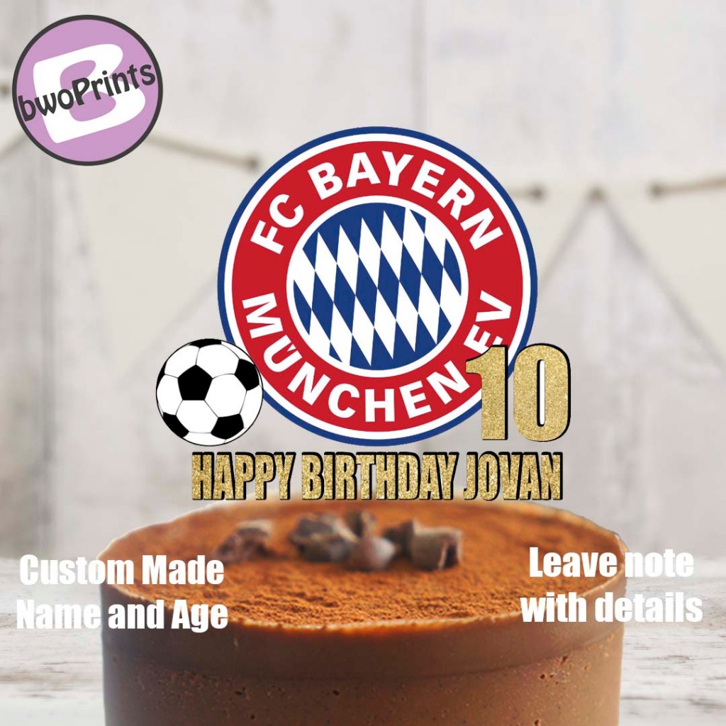 Football Club Bayern Munich Birthday Cake Topper Banner Cupcake Topper ...