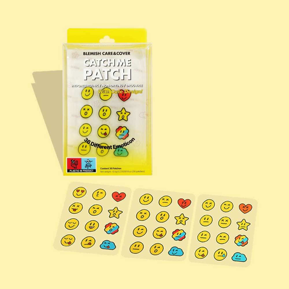 [Catch me patch] Emoticon ver1. Emoticon Spot Patch Acne Trouble Pimple Wound Patch 36 patches ...