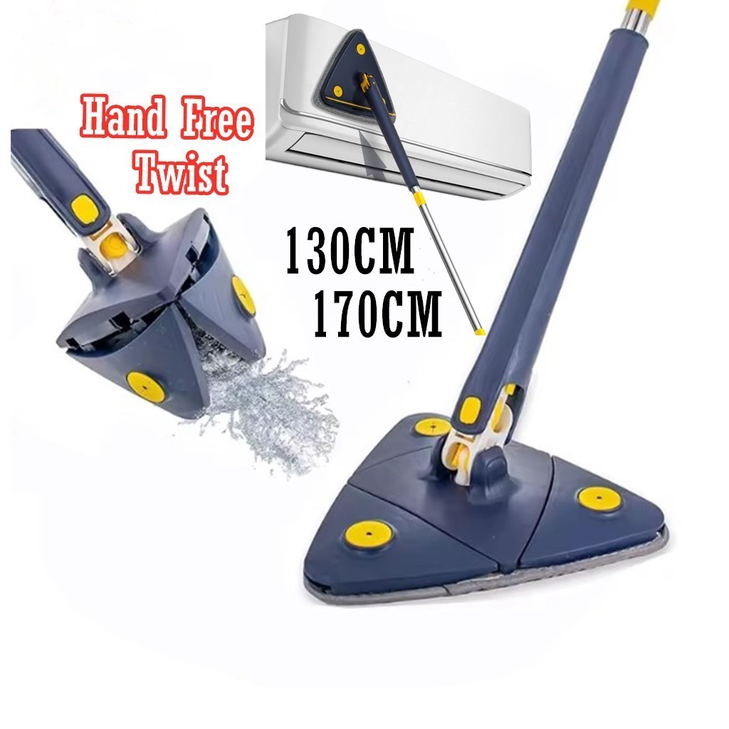 130CM/170CM Hands-free 360° Rotatable Triangular Mop Adjustable 130cm ...