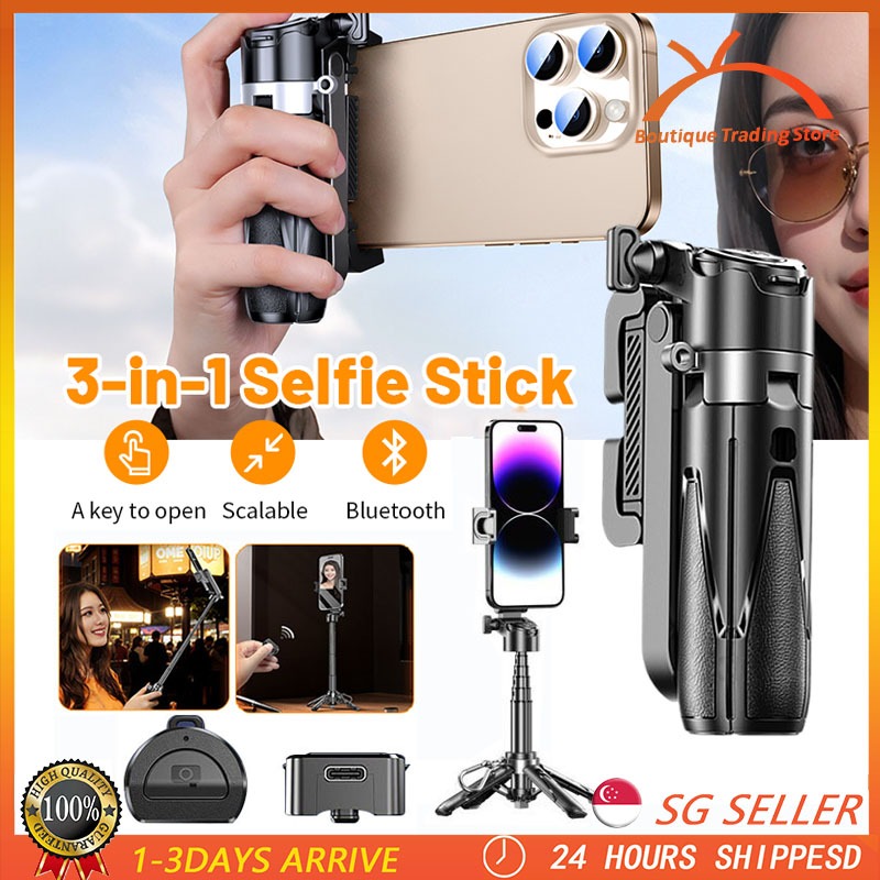 【SG Ready Stock】P15 Mini Selfie Stick Portable Bluetooth Phone Holder ...