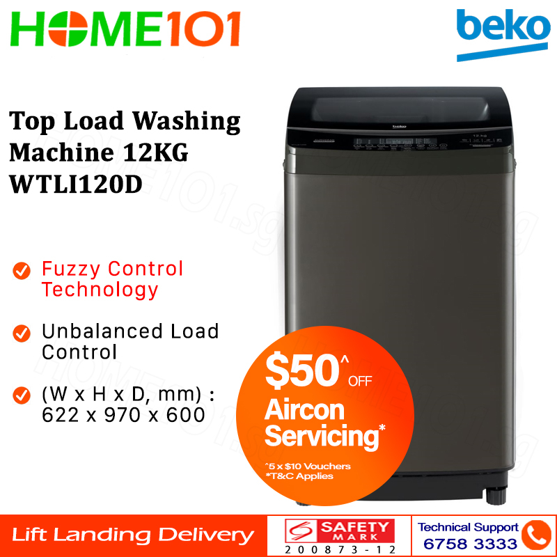 Beko Top Load Washing Machine 12kg WTLI120D | Shopee Singapore