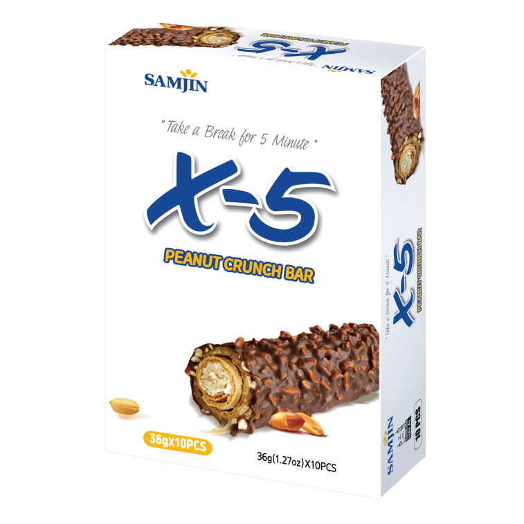 SAMJIN X-5 PEANUT CRUNCH BAR 36Gx10 ( 09106 ) | Shopee Singapore