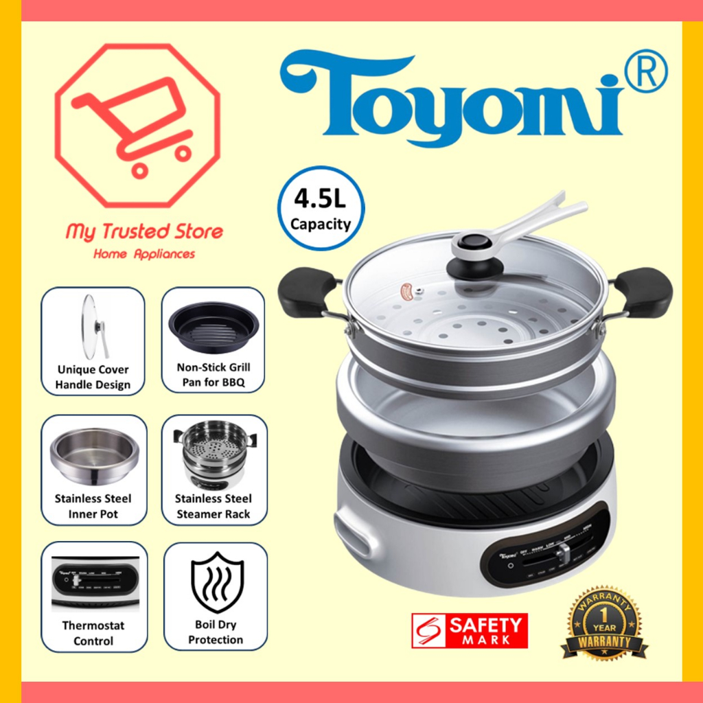 TOYOMI (MC 6969SS) 4.5L Multi Cooker with Grill Pan and Steamer ...