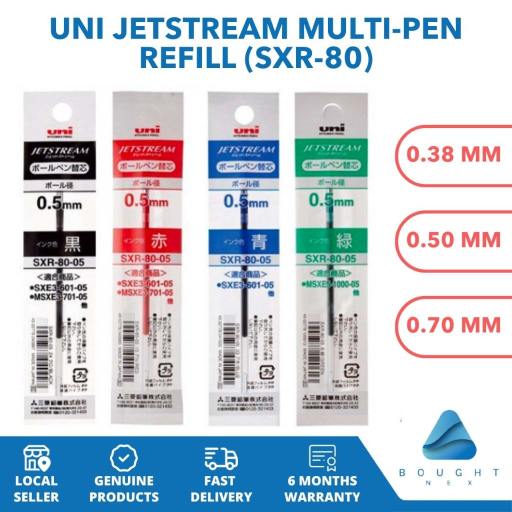Uni Jetstream Multi-Pen Refill - SXR-80, Versatile Writing, Hybrid Ink ...