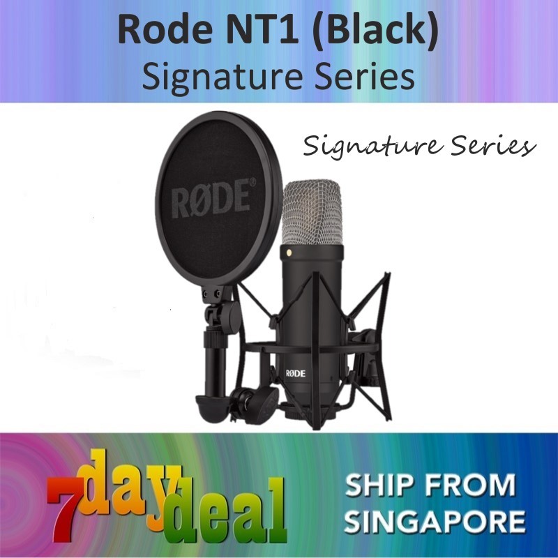Rode NT1 Black - Signature Series 1" Cardioid Condenser Microphone ...