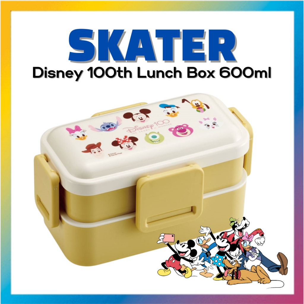 [SKATER] Disney 100th anniversary Antibacterial 2-Tier Leakproof Lunch Box Bento 600ml PFLW4AG ...