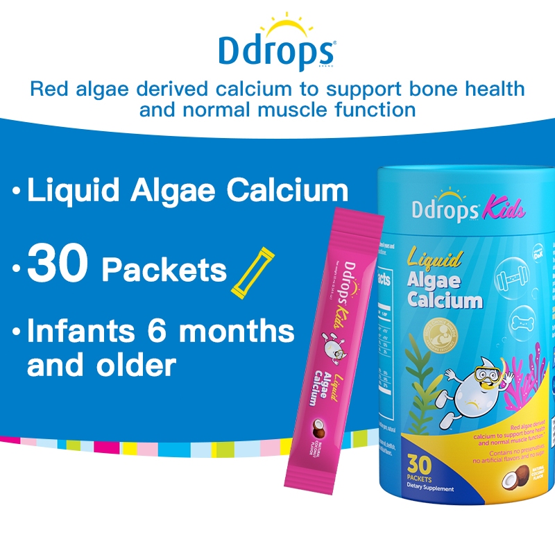 Ddrops Kids Liquid Algae Calcium Magnesium and Zinc Dietary Supplement ...