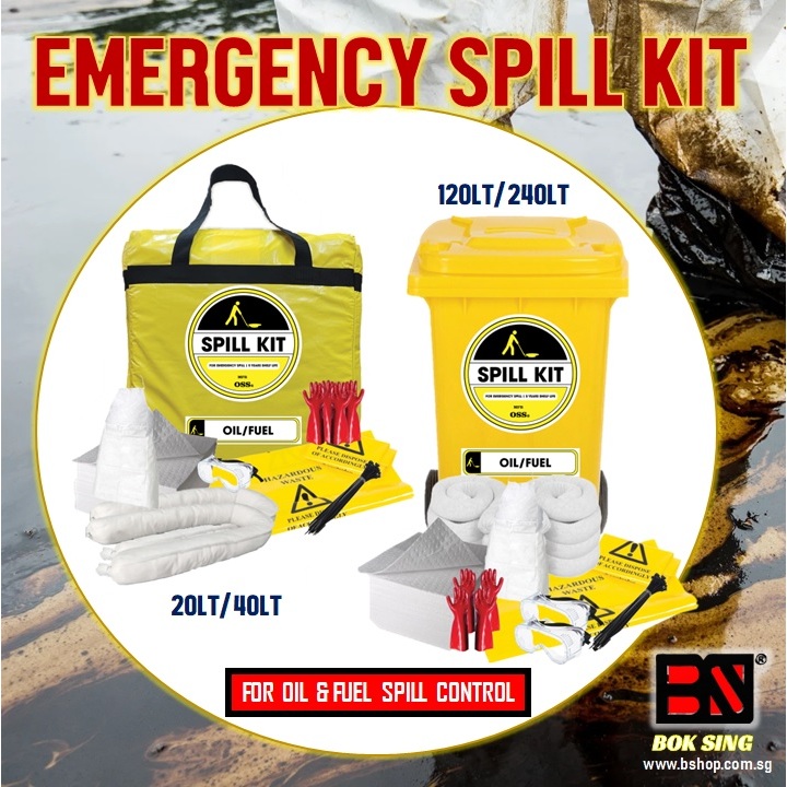 EMERGENCY SPILL KIT FOR OIL FUEL SPILL- 20LT TO 240LT | Shopee Singapore