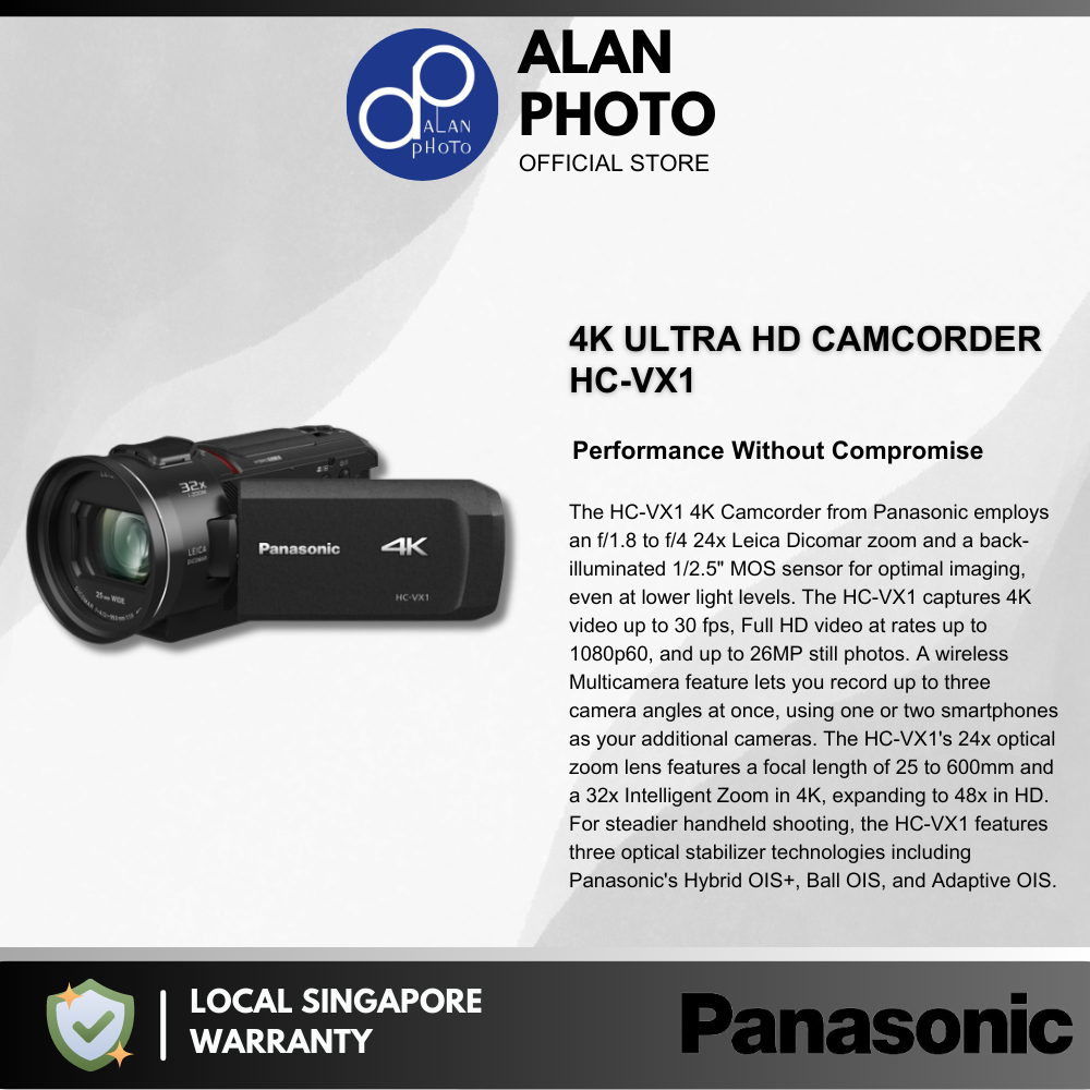 Panasonic HC-VX1 (HC-VX1GC-K) 4K HD Camcorder | Panasonic Singapore ...